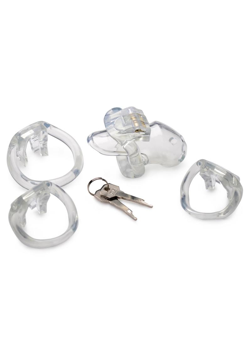 Master Series Clear Captor Chastity Cage with Keys – xpressionsadultstores